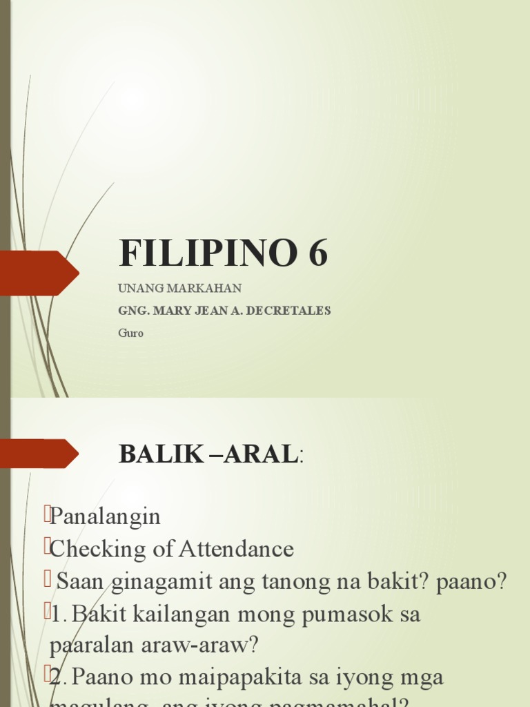 Cot 1 Fil 2022-2023 | PDF