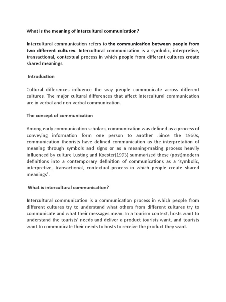 Intercultural Communication | PDF