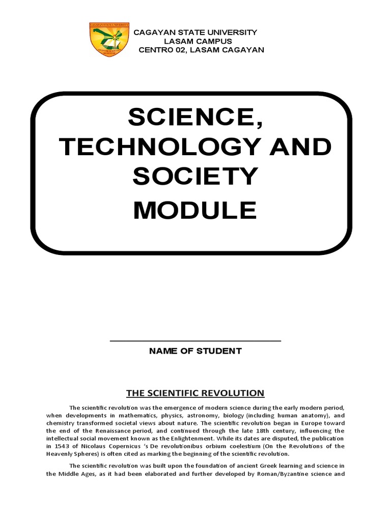 STS Module | PDF | Science | Scientific Revolution