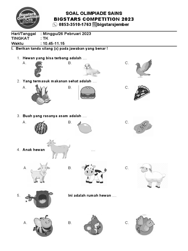 Soal Olimpiade Sains TK | PDF