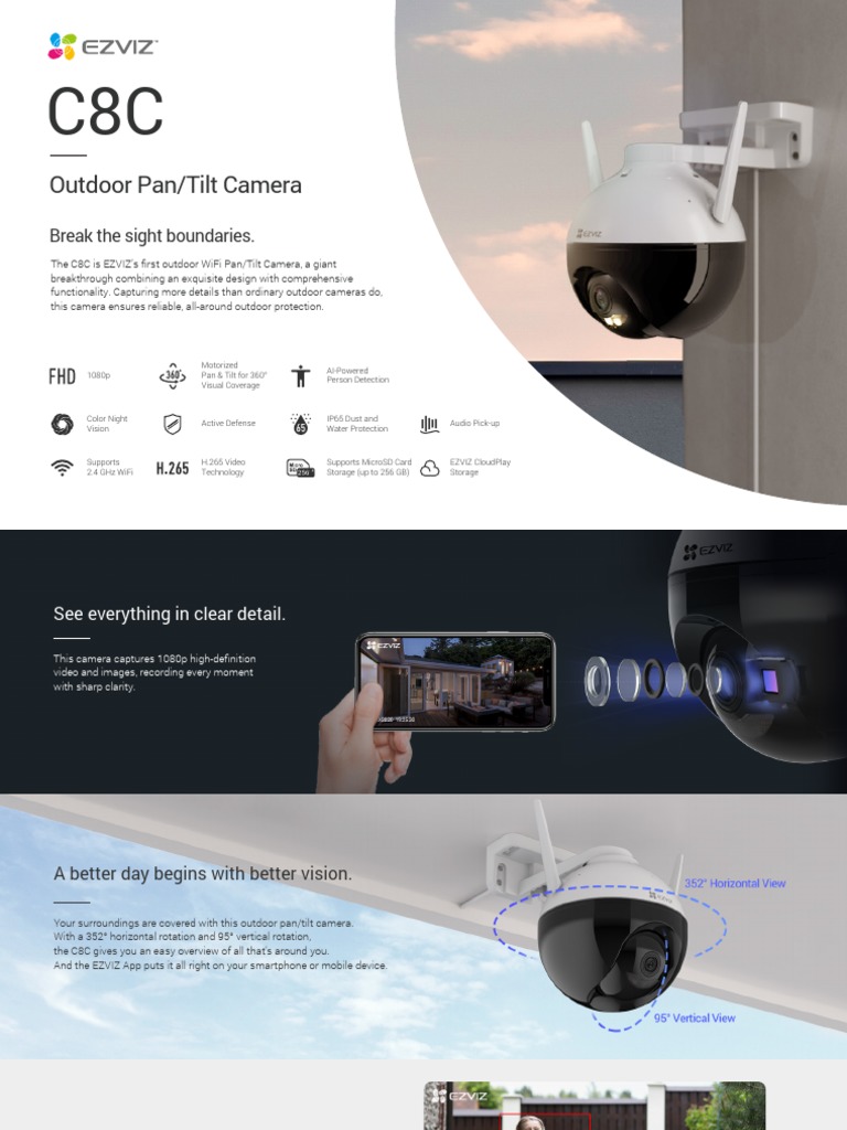 C8C - Ficha Tecnica Ezviz Hikvision | PDF | Bit Rate | Camera