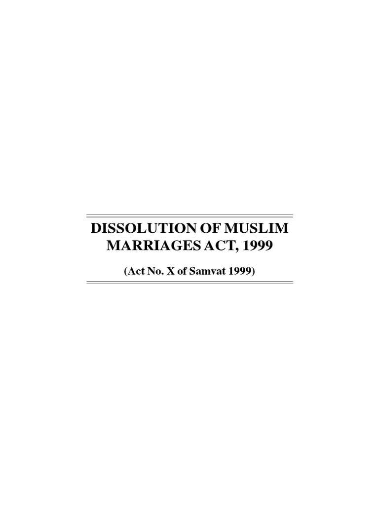 Dissolution of Muslim Marriages Act | PDF | Marriage | Husband Dissolution of Muslim Marriages Act | PDF | Marriage | Husband