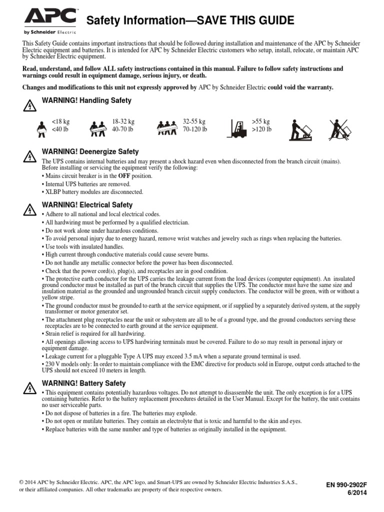 2014 - APC Safety Information | PDF | Ac Power Plugs And Sockets ...