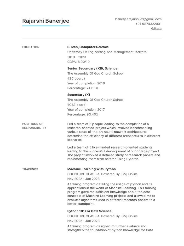 RajarshiBanerjee InternshalaResume | Download Free PDF | Machine ...