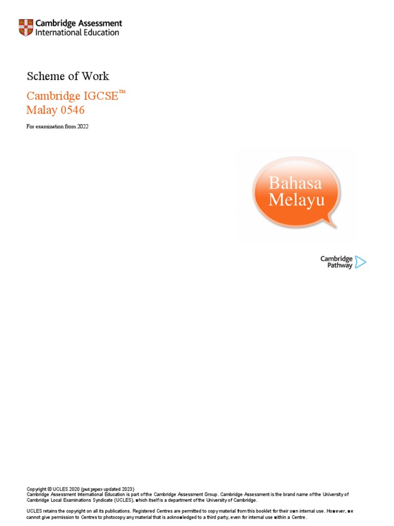 0546 Scheme of Work (For Examination From 2022) | Download Free PDF ...