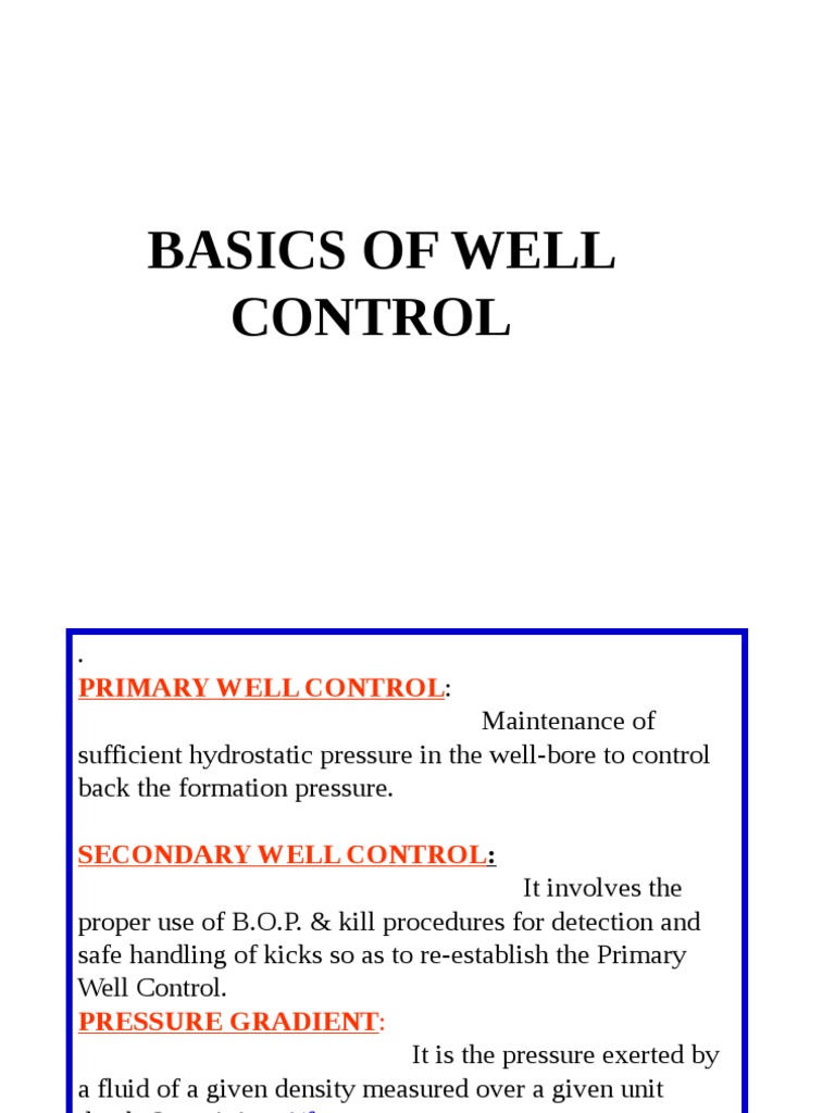 Basics of Well Control | PDF | Applied And Interdisciplinary Physics | Chemical Engineering