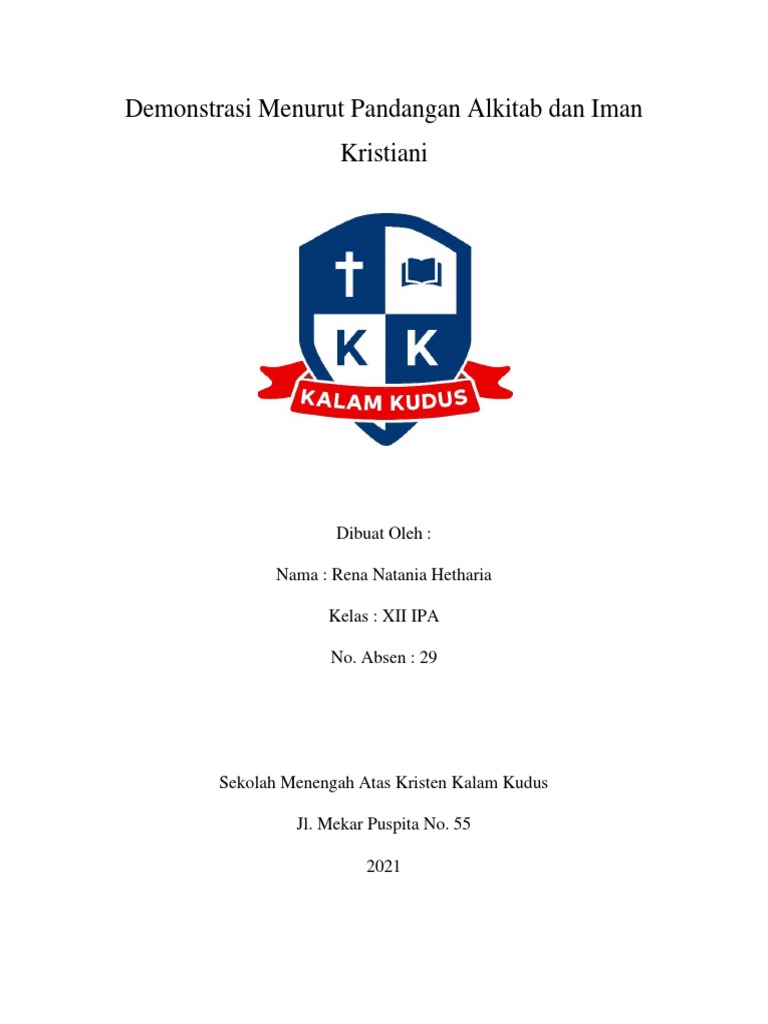 Demonstrasi Menurut Pandangan Alkitab Dan Iman Kristiani | PDF