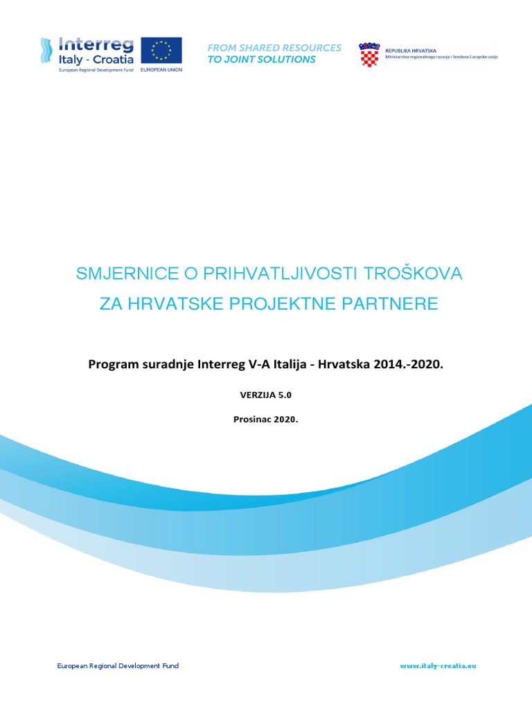 Smjernice o Prihvatljivosti Troškova Za Hrvatske Projektne Partnere v.5 | PDF