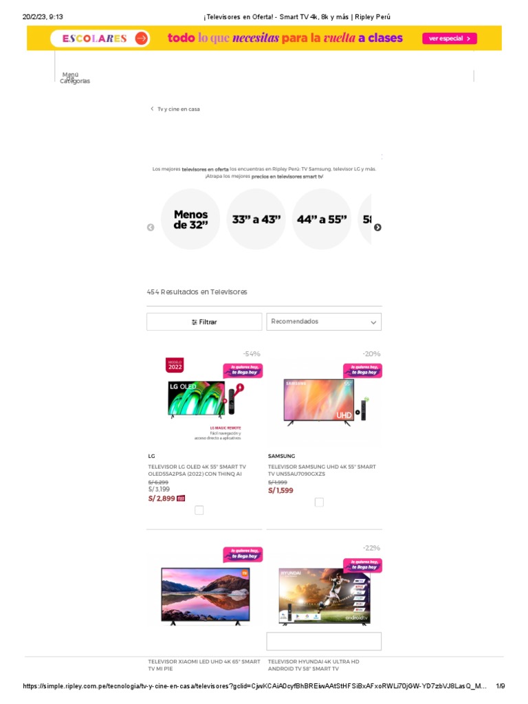 ¡Televisores en Oferta! - Smart TV 4k, 8k y Más _ Ripley Perú | PDF ...