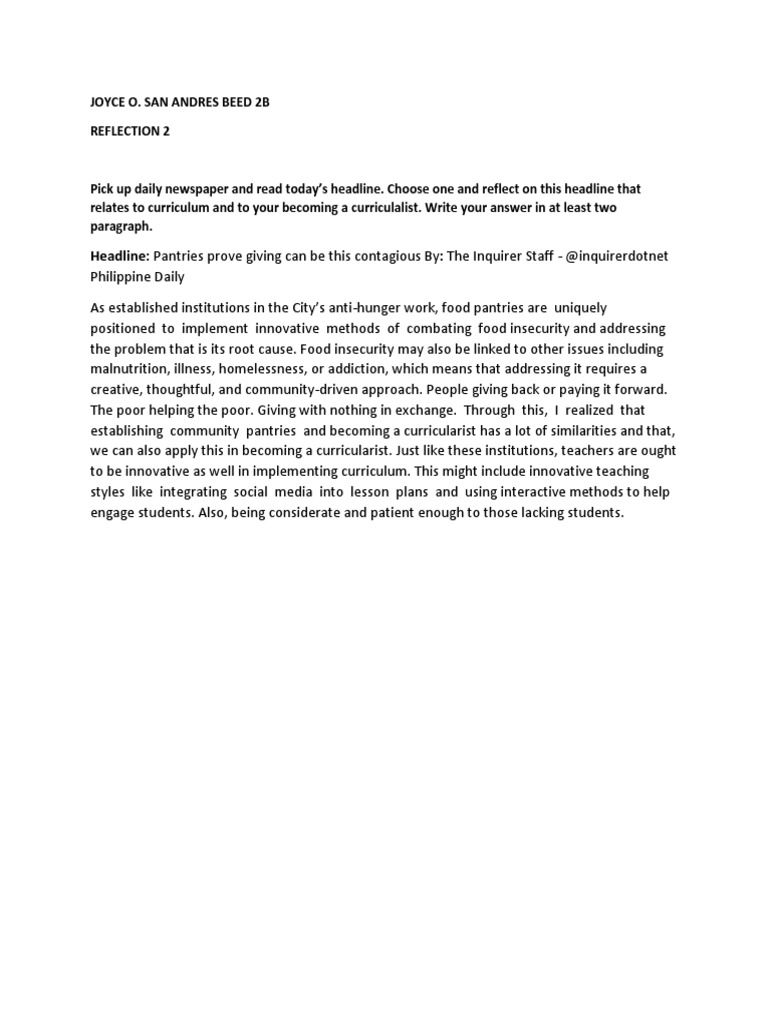 Reflection 2 Profed 5 | PDF Reflection 2 Profed 5 | PDF