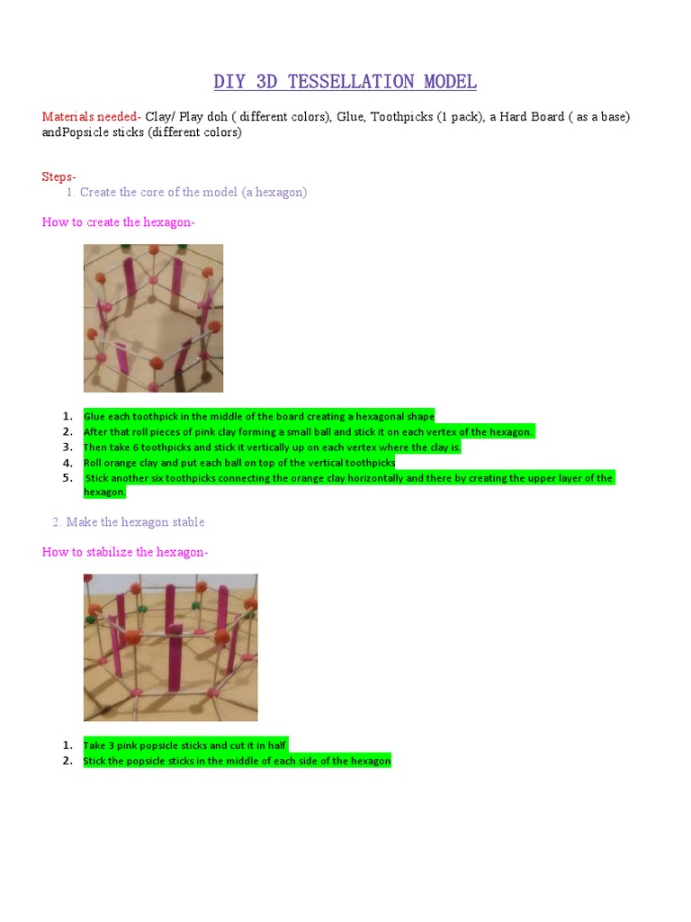 DIY 3D Tessellation Model Guide | PDF | Triangle | Convex Geometry