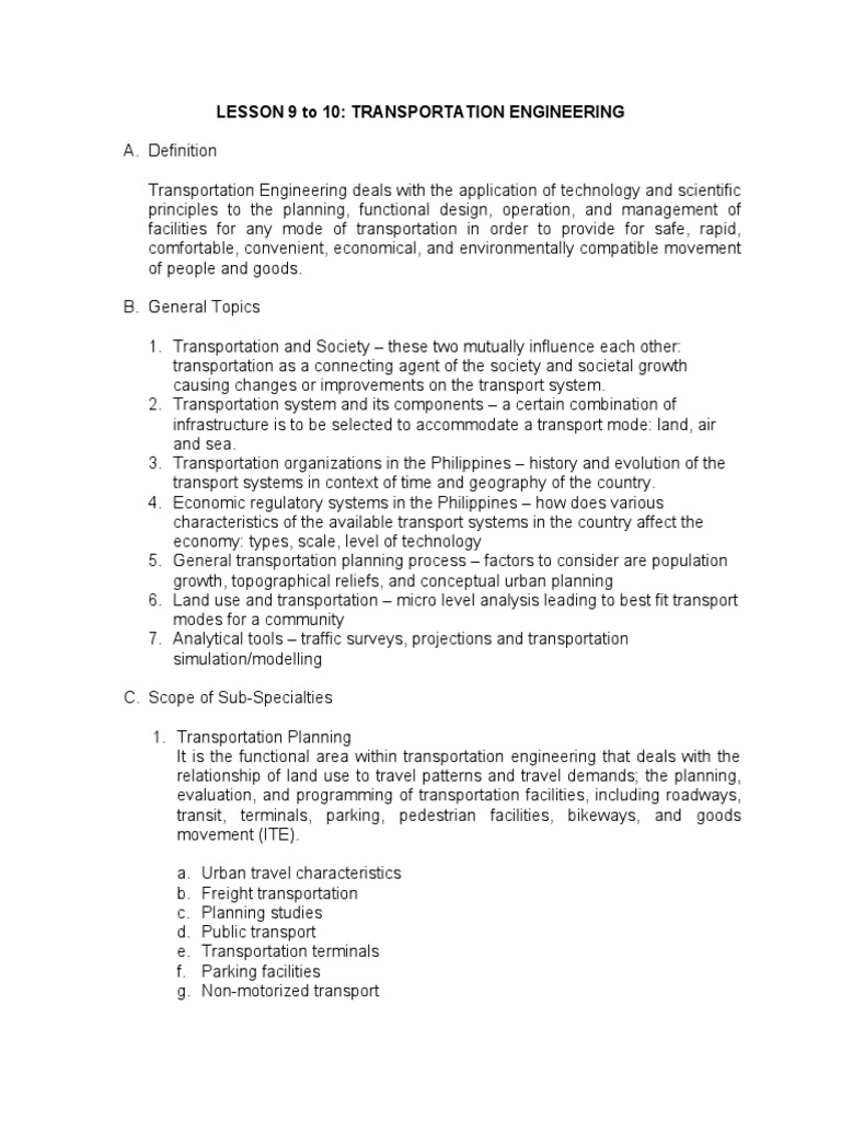 Lesson 9 To 10 Transportation Engineering | PDF