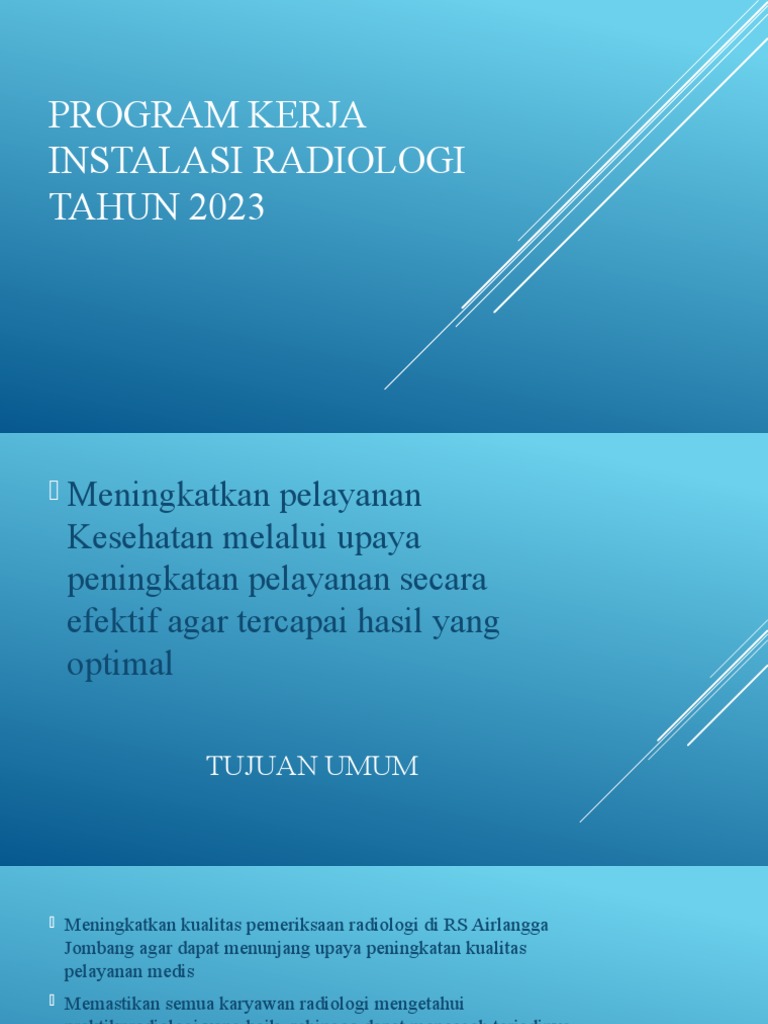 Program Kerja Instalasi Radiologi Tahun 2021-2022 II | PDF