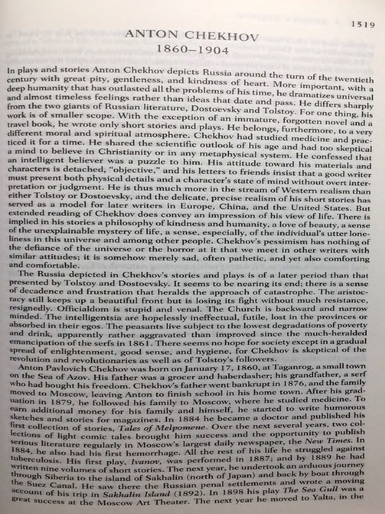 Chekhov. 'The Lady With The Dog' | PDF