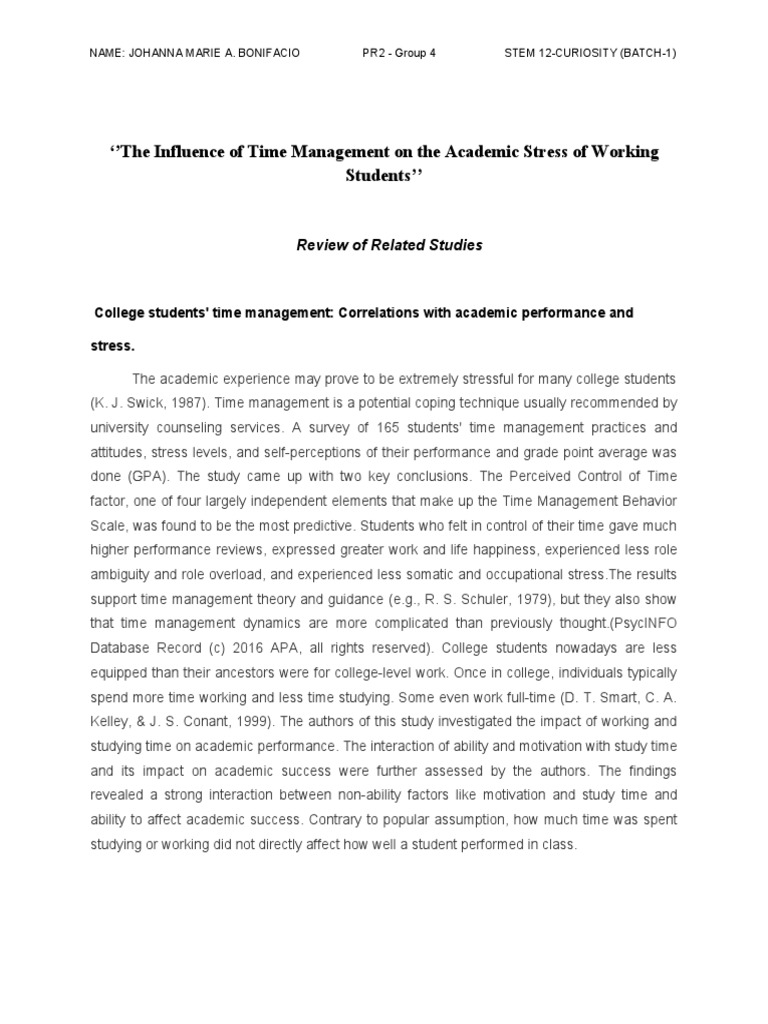 PR2-RRL Bonifacio Group4 Curiosity | PDF | Stress (Biology) | Cognitive Science