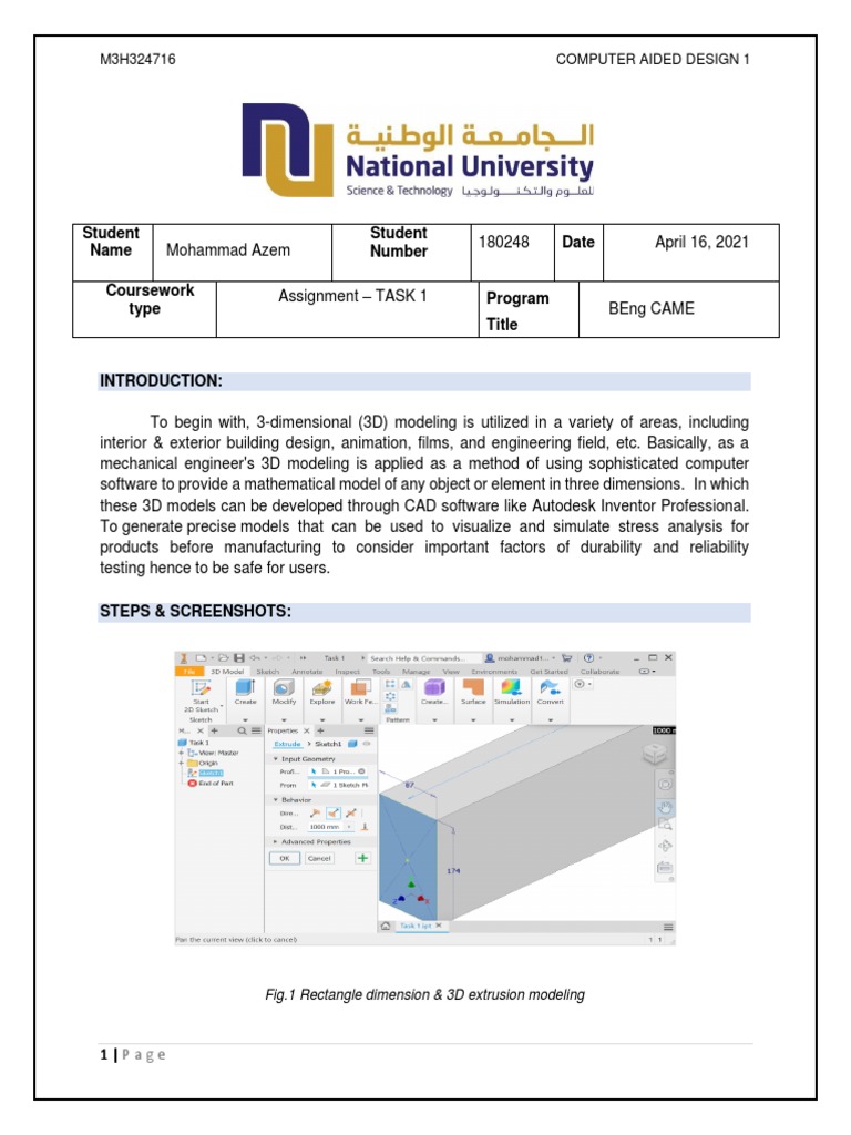 Cantilever Beam Design and Stress Analysis Using Inventor Pro | PDF ...