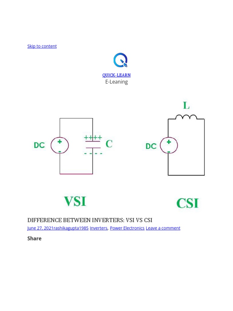 CSI and VSI (ch-1) Difference | PDF | Power Inverter | Power Electronics