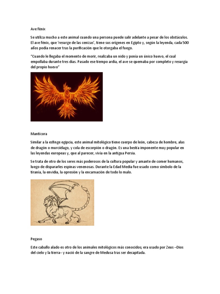 Animales Mitológicos y Sus Leyendas | PDF | Continuar