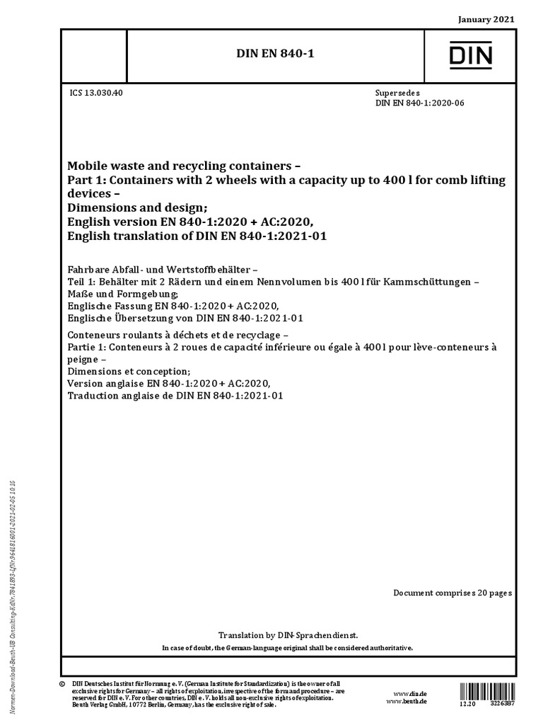 EN-840-1 2020 Standard | PDF