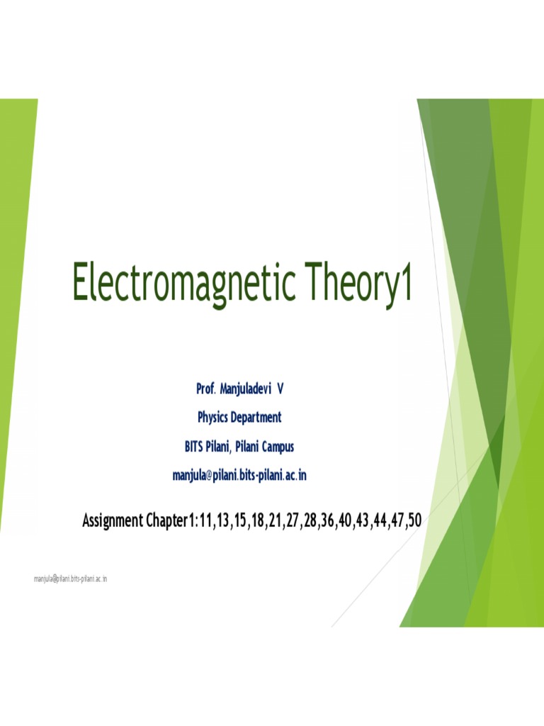 Electromagnetic Theory Assignment | PDF | Divergence | Gradient