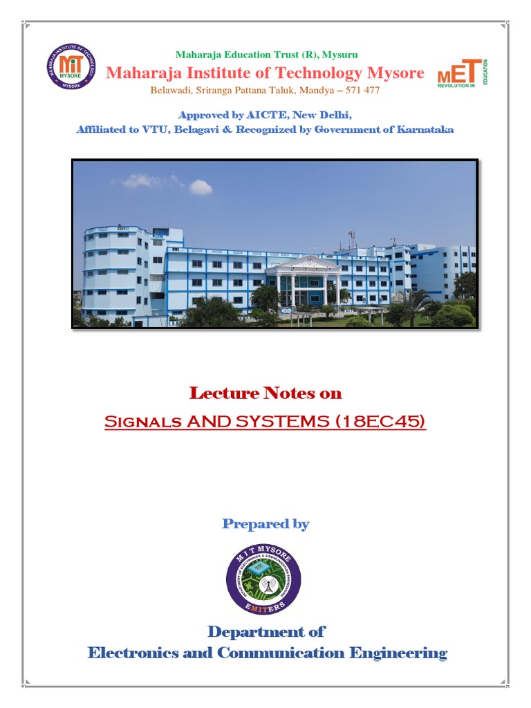 18EC45 - Signals and Systems | PDF