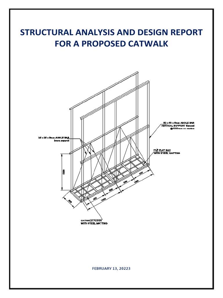 Structural Analysis and Design Report Catwalk | PDF