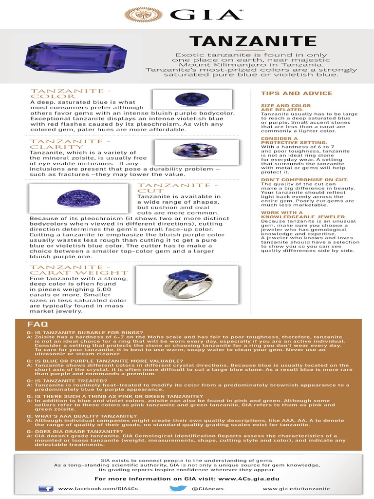 GIA Tanzanite Buying Guide | PDF | Gemstone | Jewellery Components