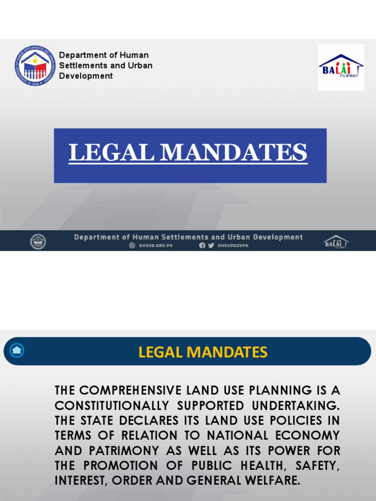 Legal Mandates To Land Use Planning | PDF | Governance | Zoning