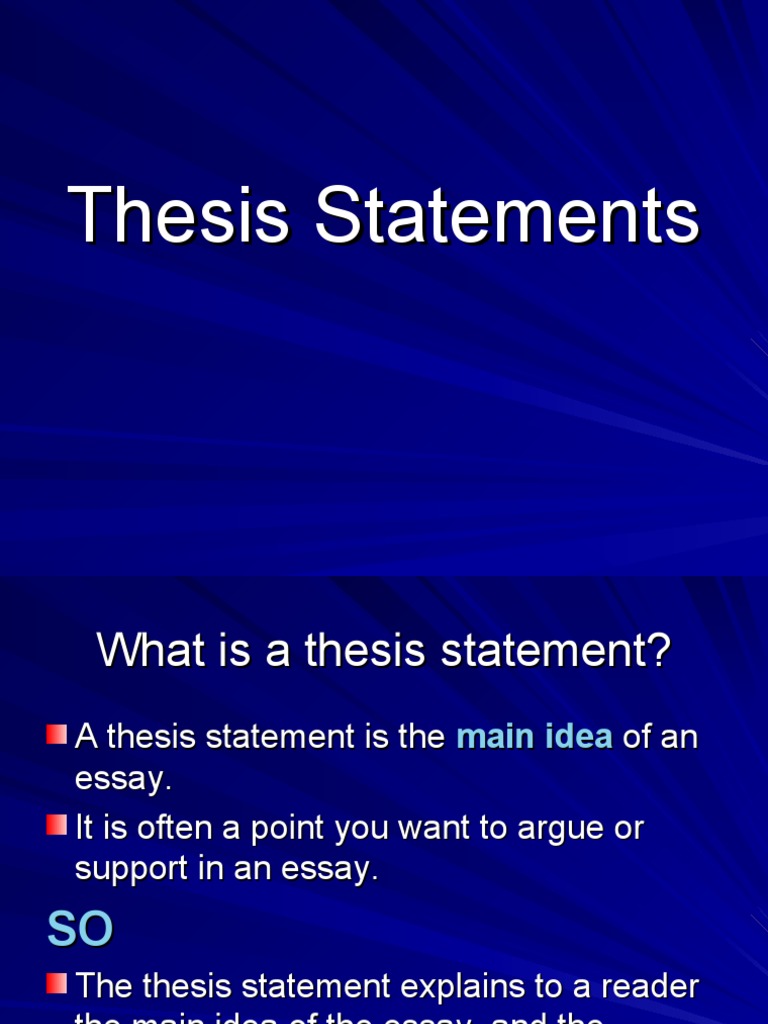 Thesis Statement 1 | PDF | Essays | Thesis