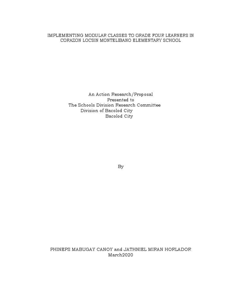 Action Research | PDF | Teachers | Modularity