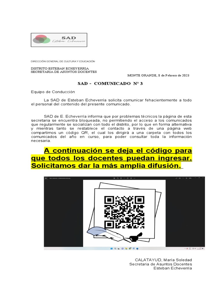 3 - Comunicado #3 - Comunicados 2023 - Codigo QR | PDF