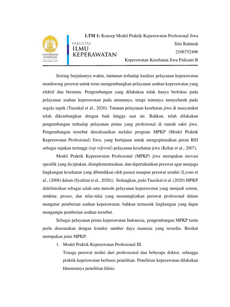 MPKP Jiwa: Inovasi Keperawatan | PDF