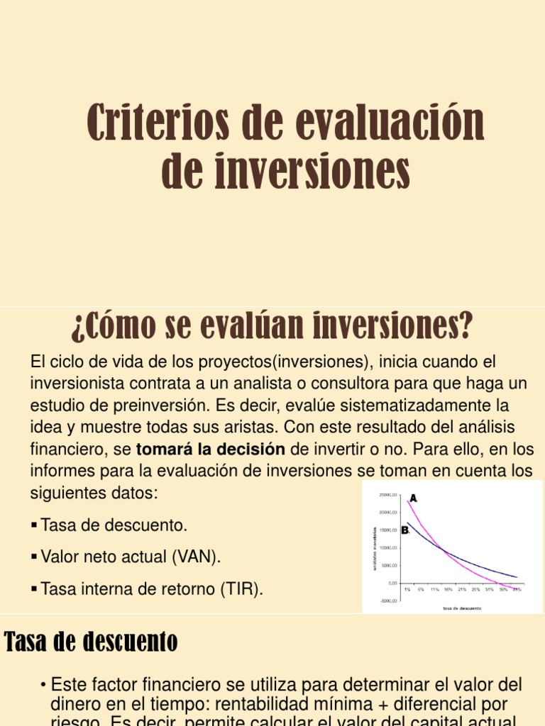 AR 01 Criterios de Evaluación de Inversiones | PDF | Tasa interna de retorno | Inversiones