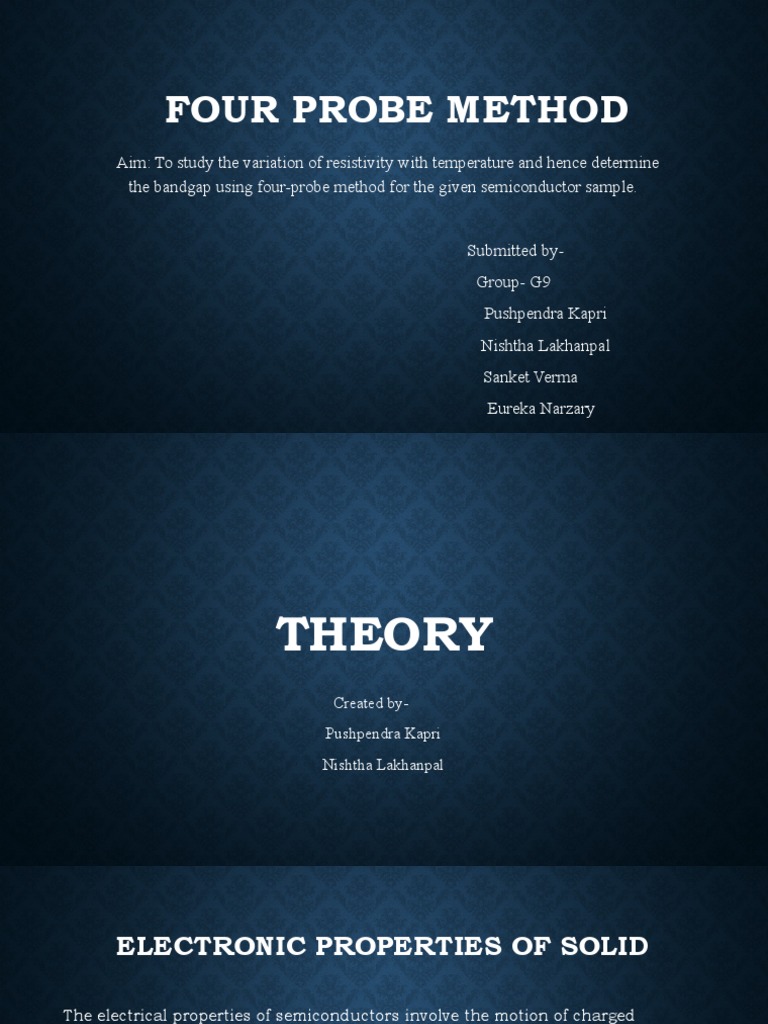 Four Probe Method | Download Free PDF | Semiconductors | Electrical Resistivity And Conductivity