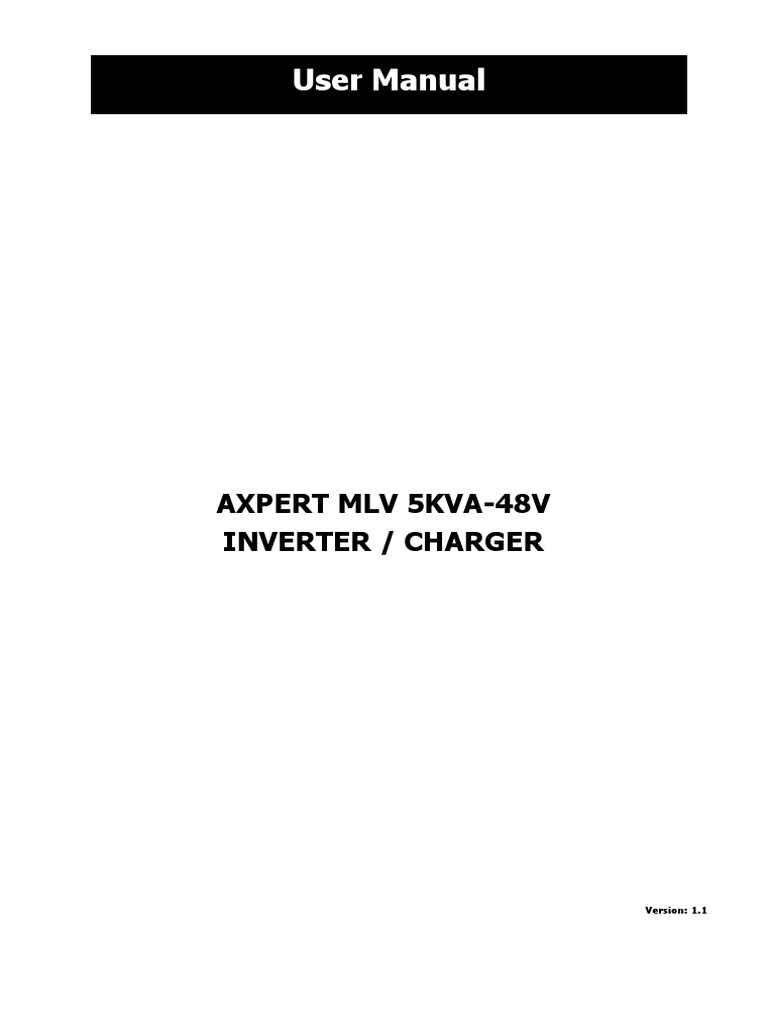 Axpert MLV 5048 Split Phase | PDF
