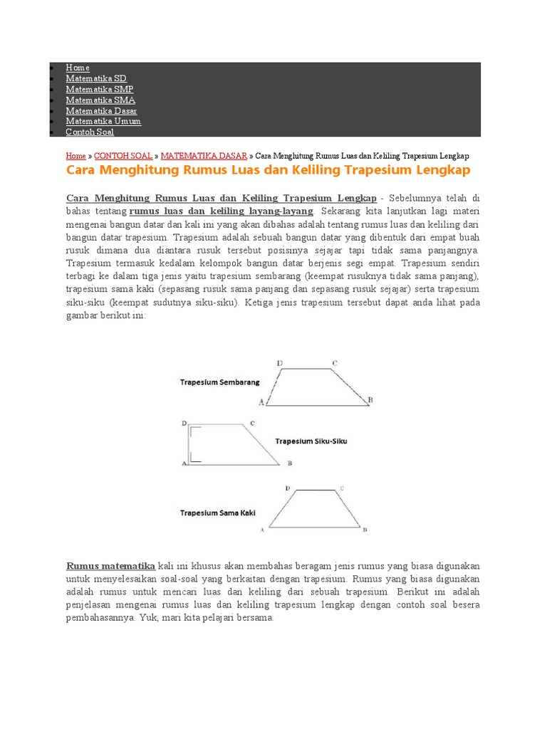 Rumus Trapesium | PDF
