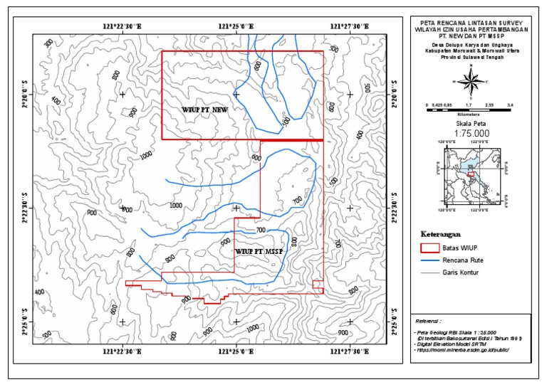 Peta Rencana Lintasan Survey PT. NEW DAN PT MSSP | PDF