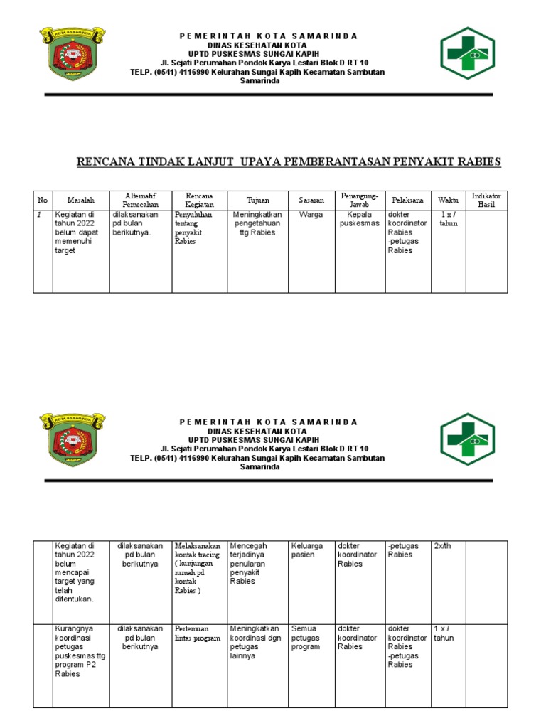 Rencana-Tindak-Lanjut Rabies | PDF