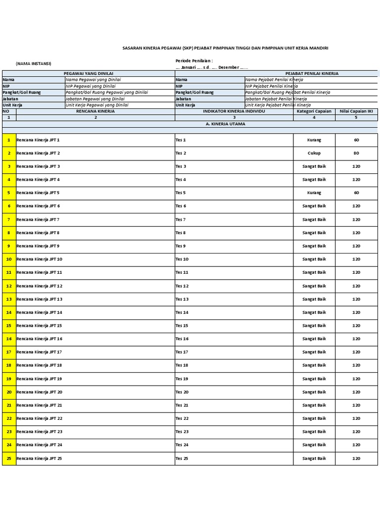 Form Kosong SKP JAJF 30rows | PDF
