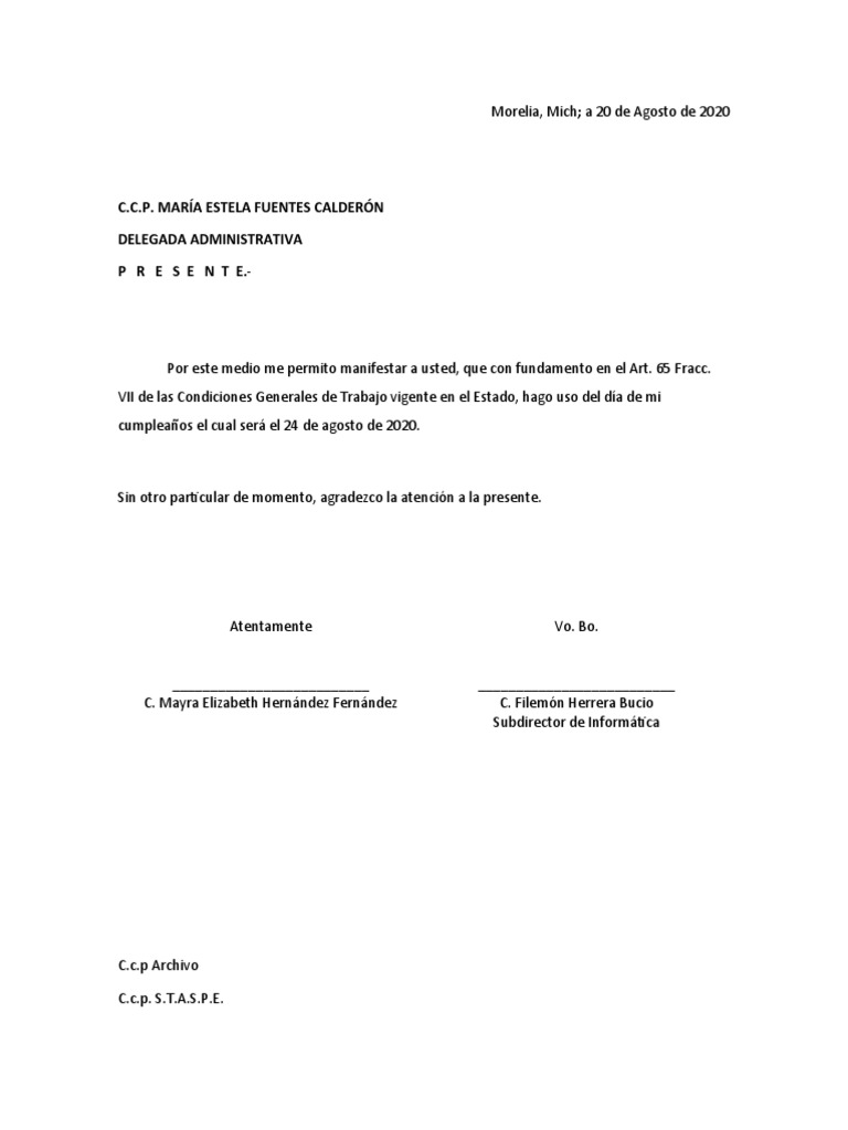 Solicitud Dia Cumpleaños2020 | PDF