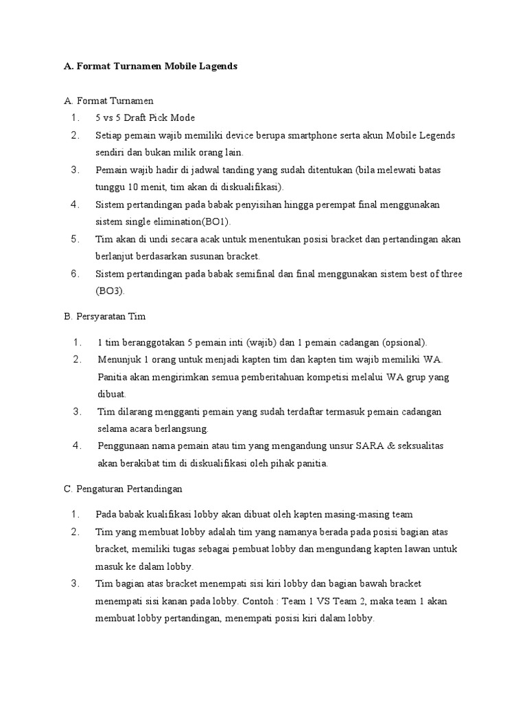 Format Turnamen | PDF