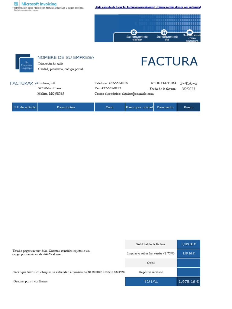 Factura Detallada de Productos y Precios | PDF | Postres | Ingredientes ...