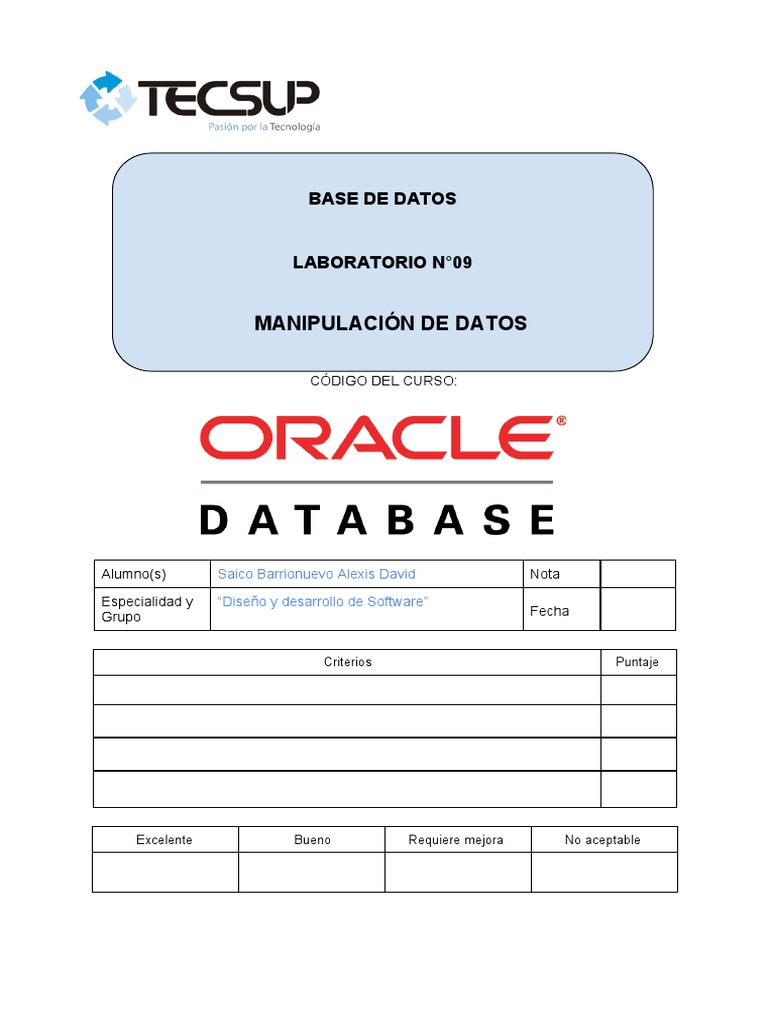 Lab 09 - Manipulacion de Datos | PDF