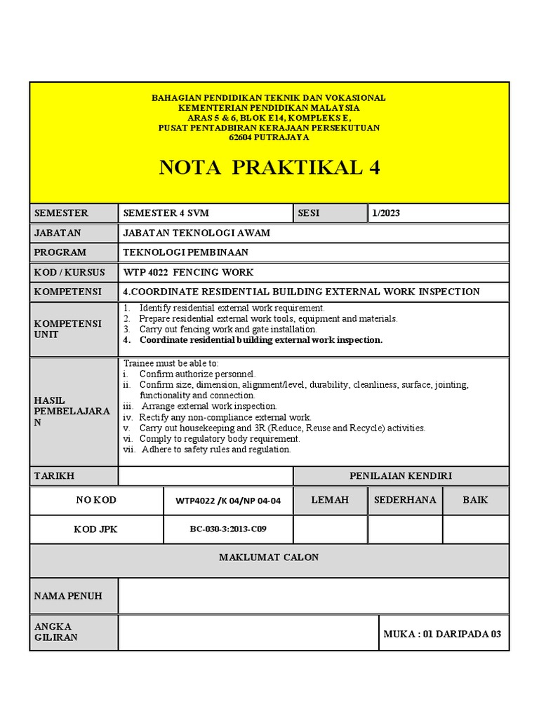 Nota Praktikal K4 | PDF