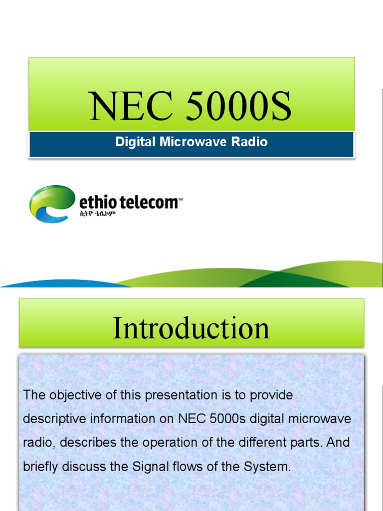 NEC 5000S Digital Microwave Radio Overview | PDF