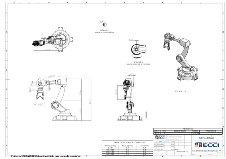 Plano Solo Del BRAZO ROBOTICO | PDF