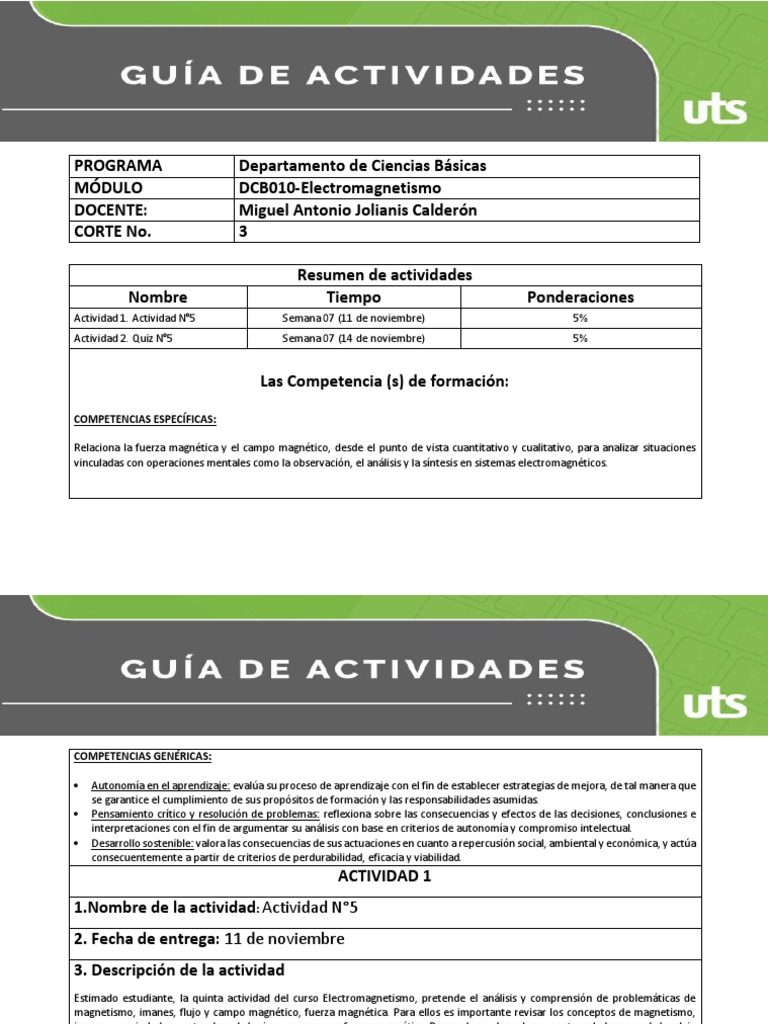 Guía de Actividades | PDF