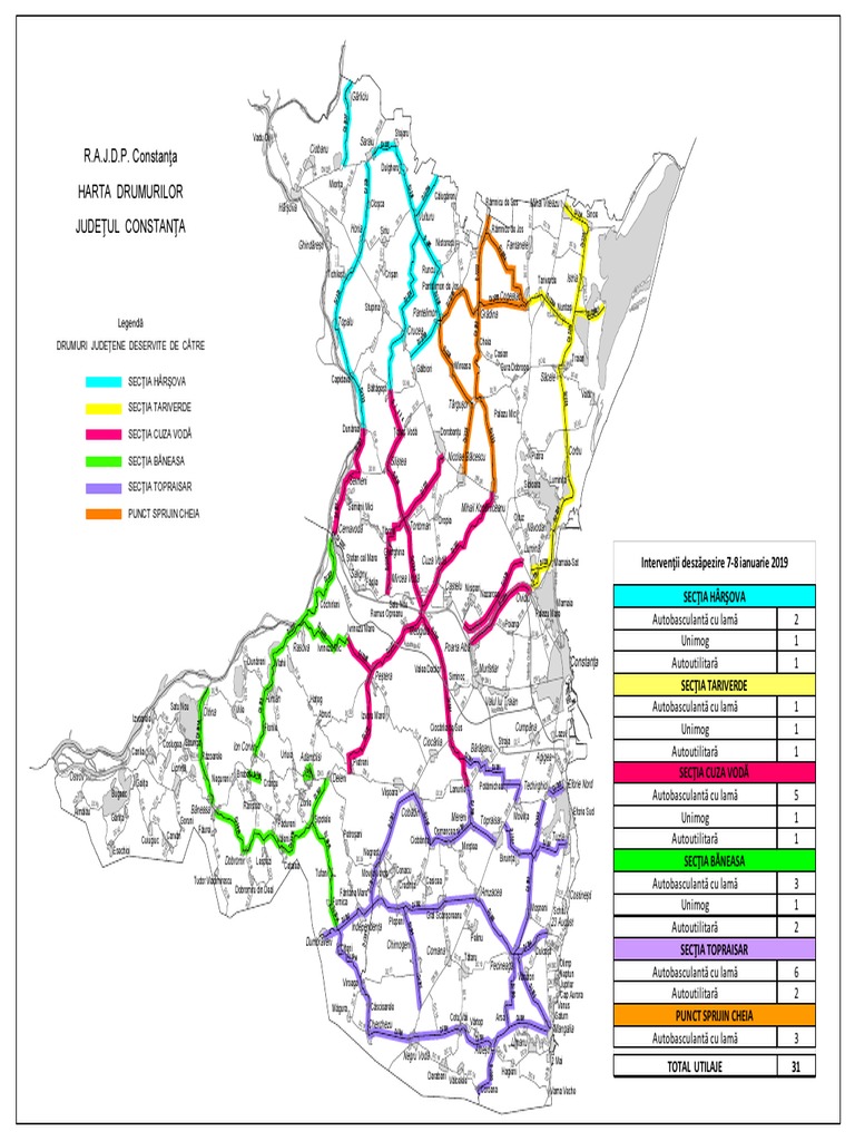 Harta-7-8-Ian-2019 - Drumuri Judetul Constanta | PDF