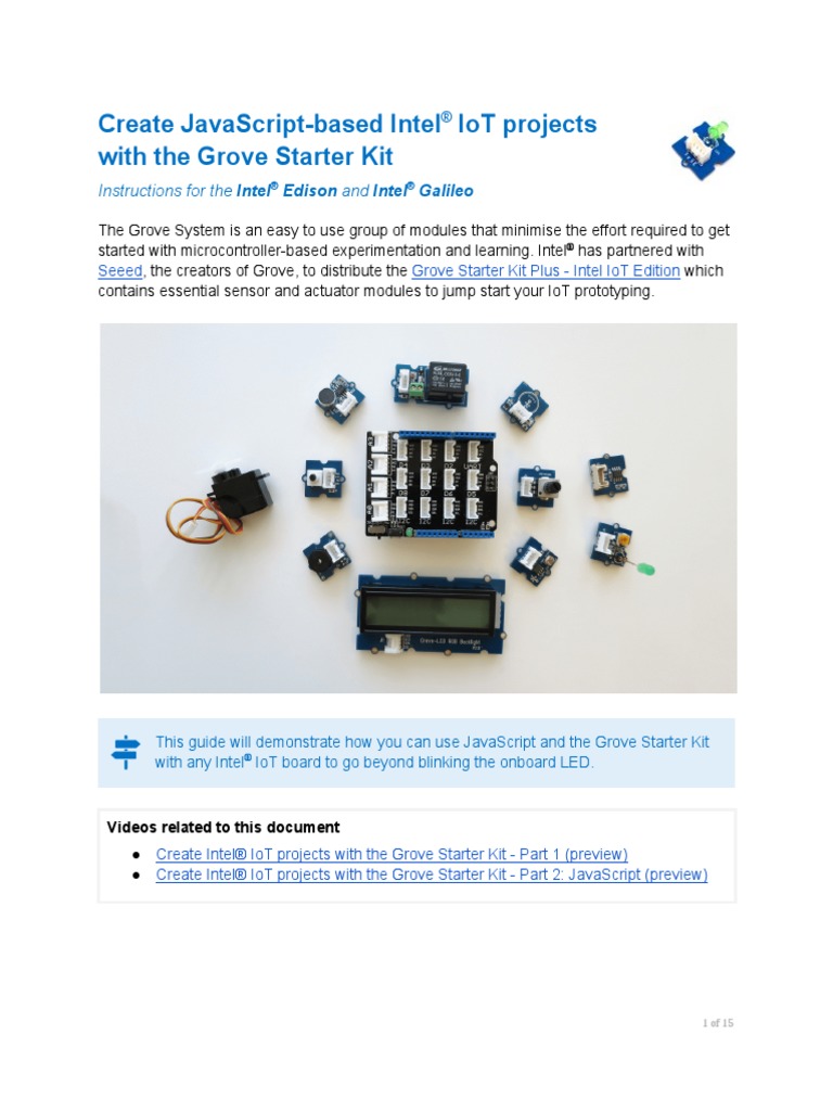 Grove Starter Kit - JavaScript | PDF | Arduino | Computer Hardware