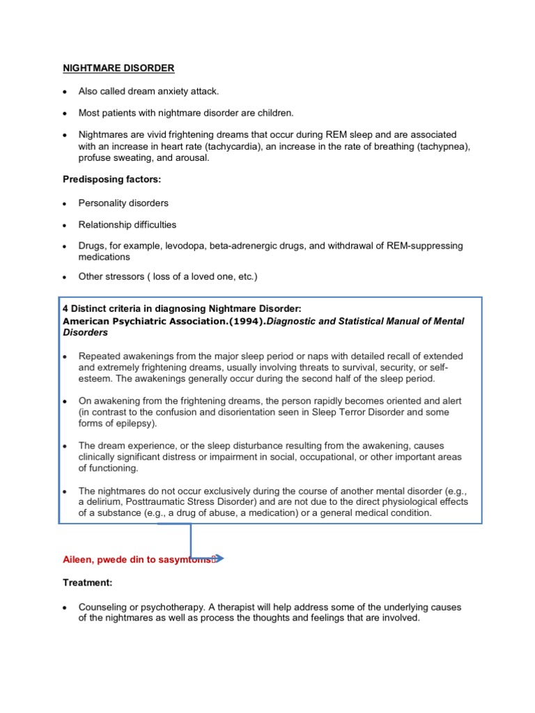 Nightmare Disorder | PDF